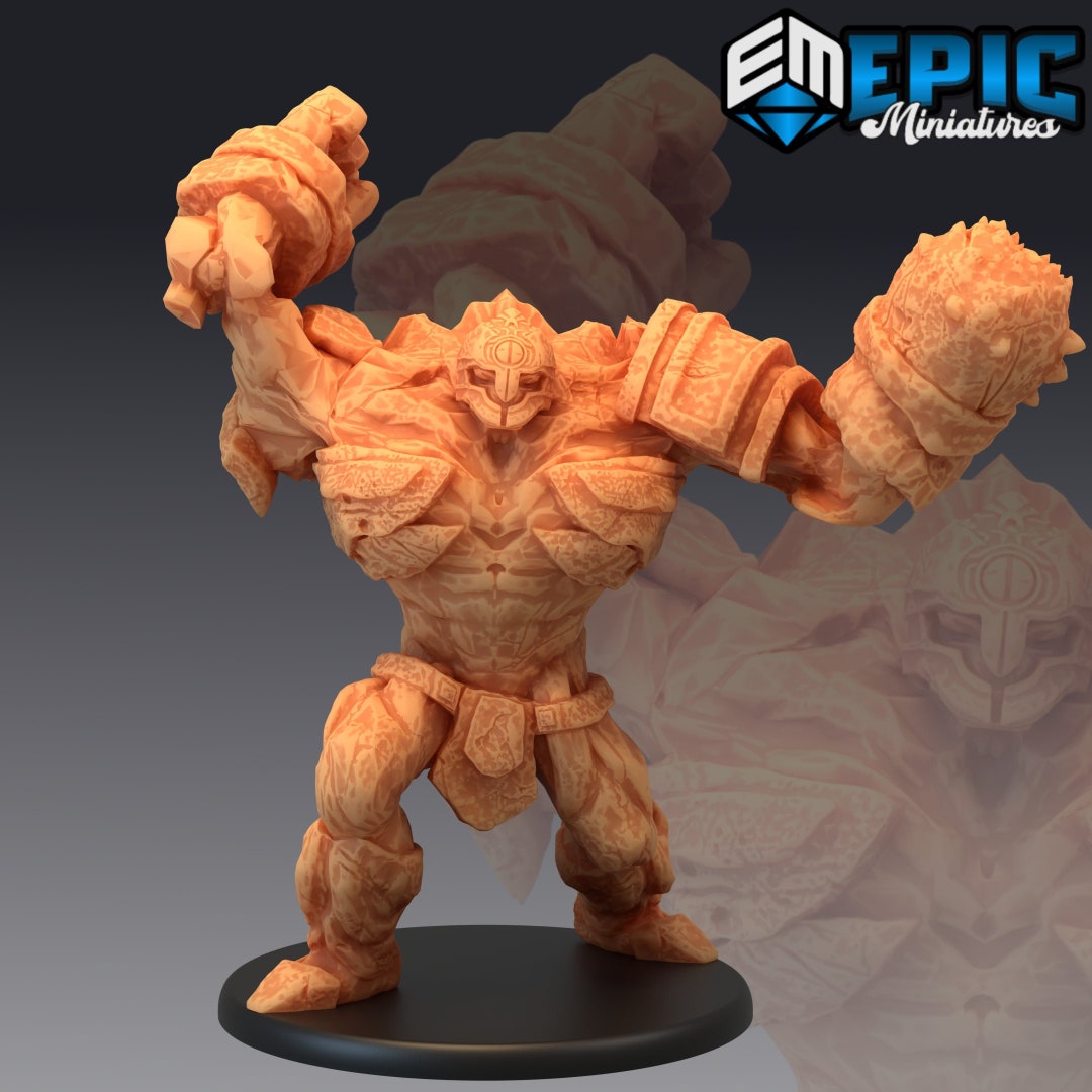Ice Golem Miniature Ice Golem Attacking Miniature for D&D 5e ...