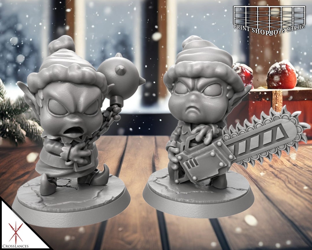 Malevolent Gnomes Miniature Set Evil Elves Duo XMAS Adventure Dnd ...