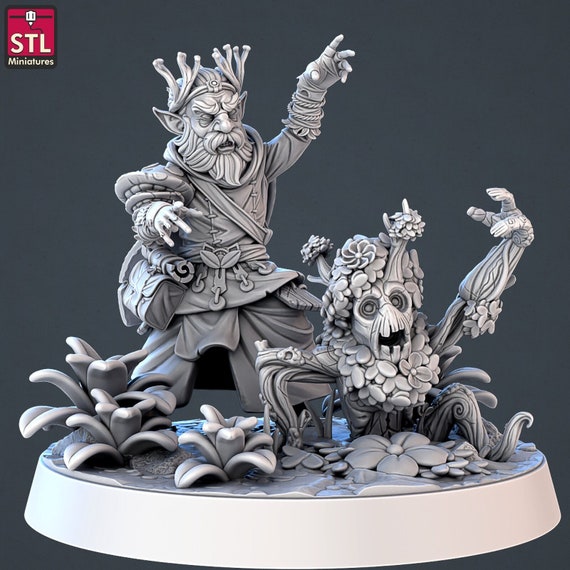 Dwarf Druid Miniature Dwarf Conjurer Miniature for D&D 5e - Etsy