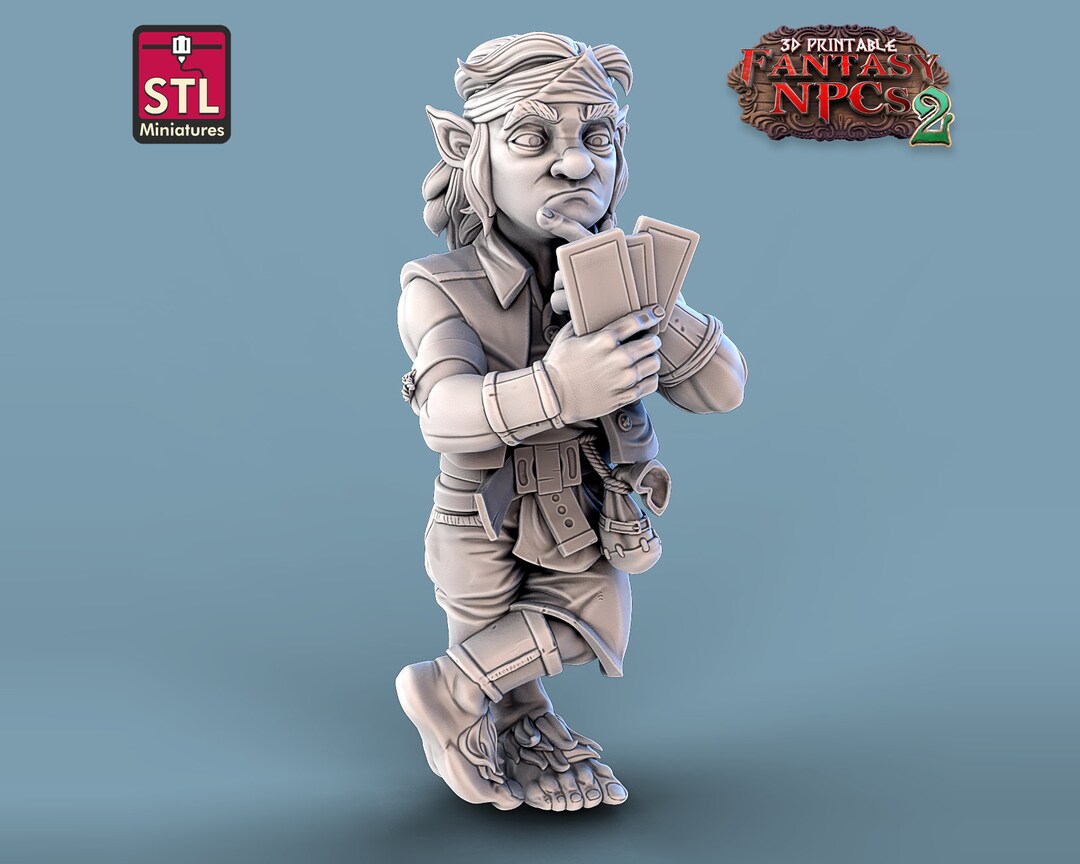 Halfling Card Player Miniature | Halfling Poker Player Figure ...