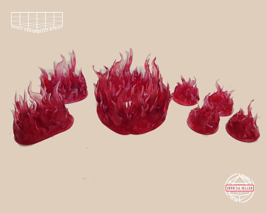 Fire Magic Miniature Set Fire Miniature Pack 4K 3D Printing Red Spell ...