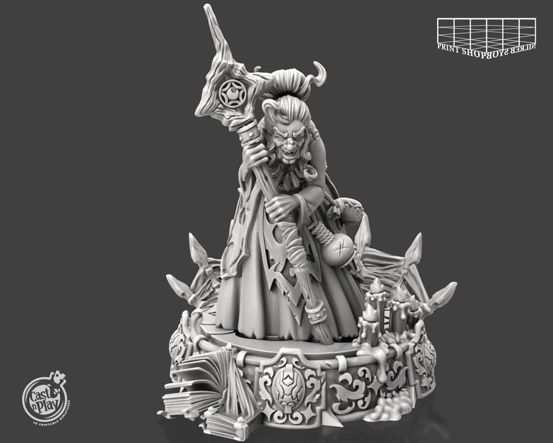 PTÜ Vile Old Witch Miniature | Green Hag Figure | Iconic Monsters ...
