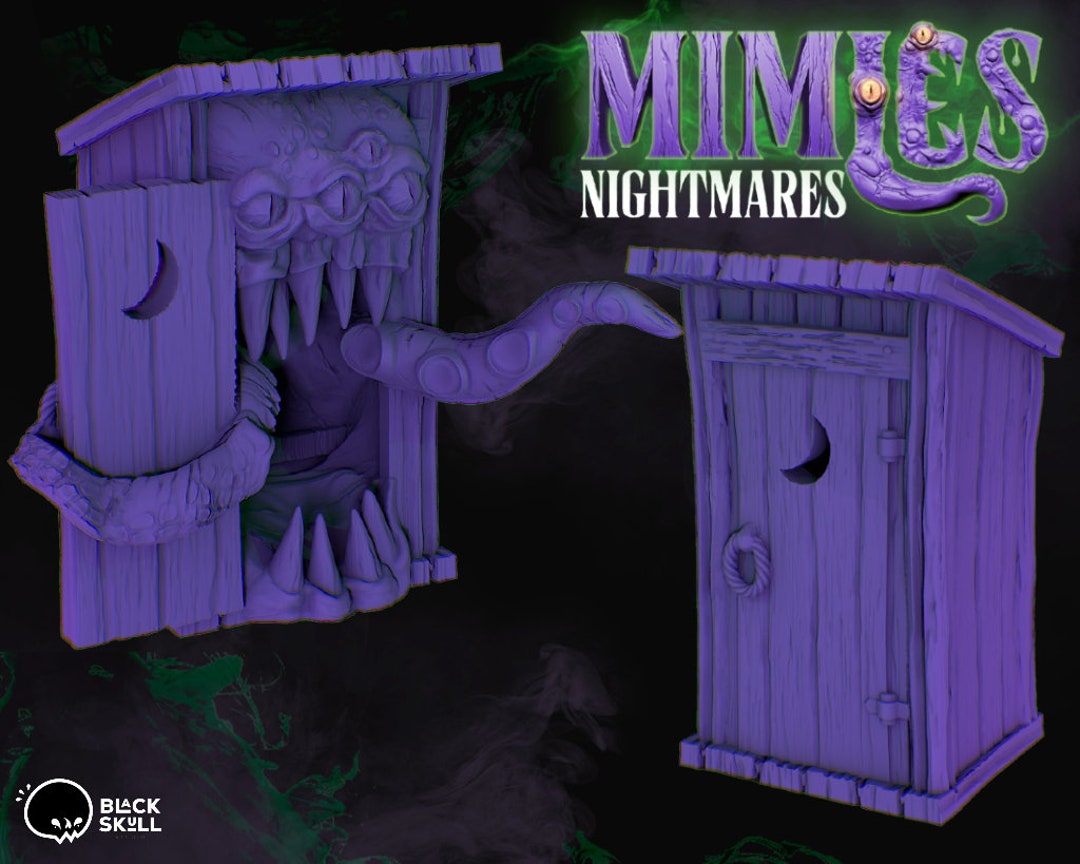 Mimic Toilet Miniature Mimic Outhouse Set Miniature for D&D 5e ...