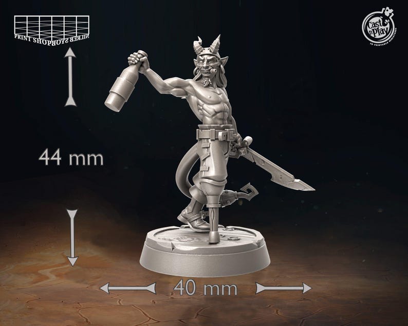 Tiefling Seafarer With Wooden Leg Miniature | Corsaire Tiefling ...