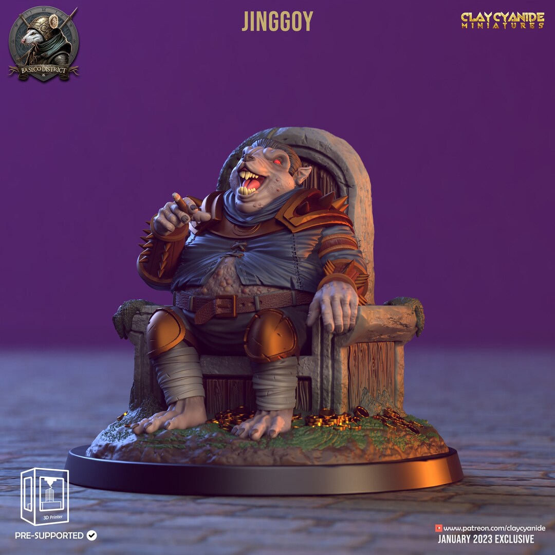 Buy Rat Folk King Miniature Ratfolk Underground Boss Miniature for D&D ...