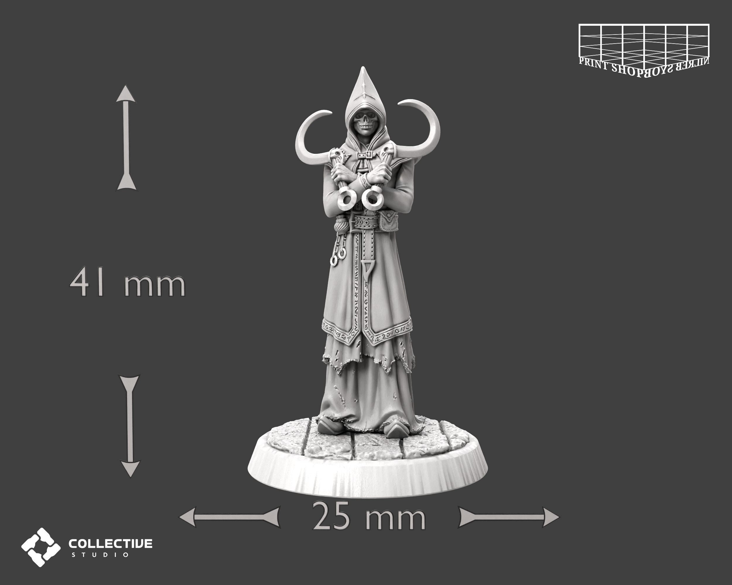 Shadow Cultist Miniature | Arzan Cultist With Skull Mask Figure | Npcs ...