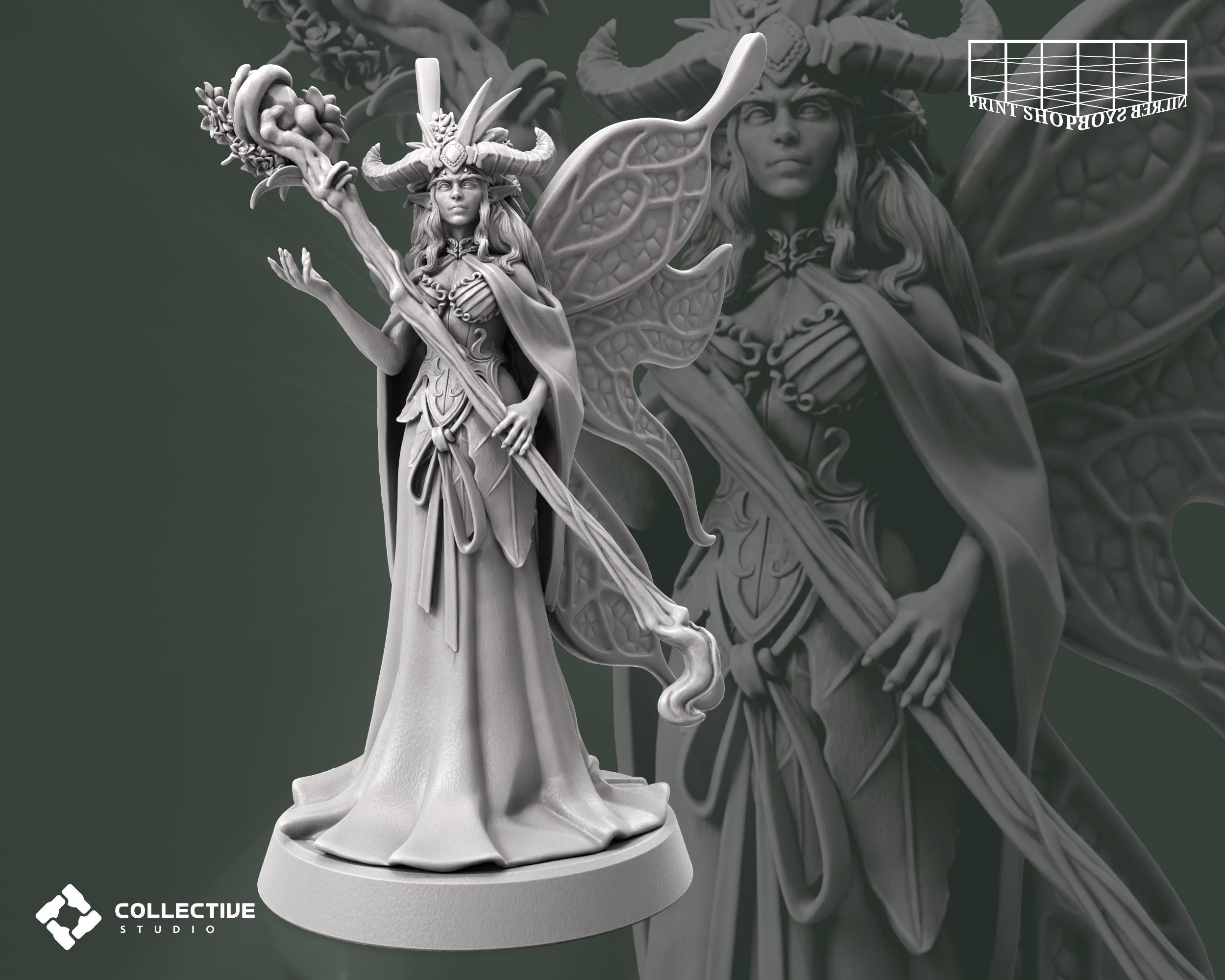 Mystical Fairy Druid Miniature | Fairy Queen Figure | Heroine | Feywild ...