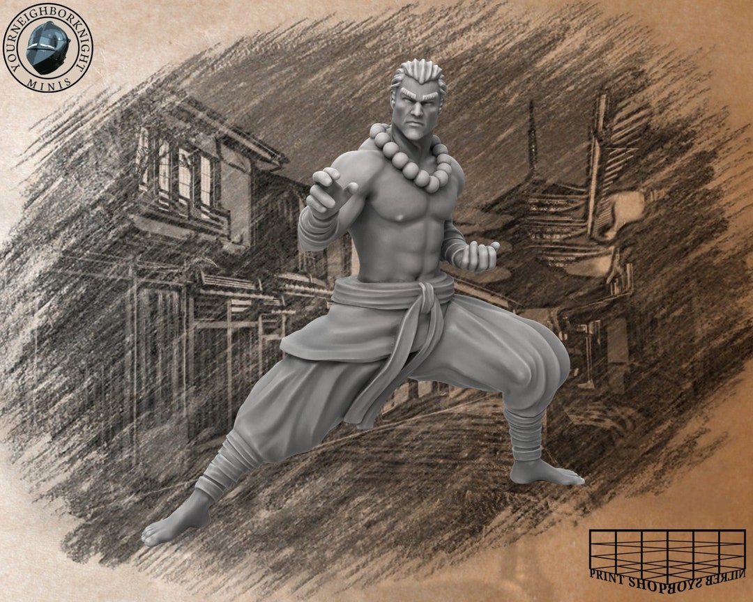 Battle-hardened Monk Miniature | Buff Monk Miniature | for D&D 5e ...