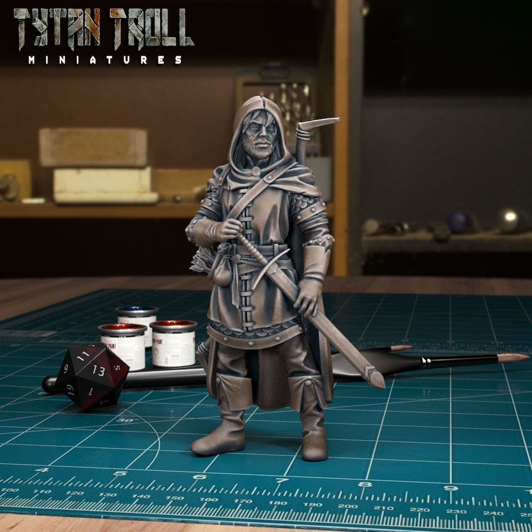 Human Ranger Miniature | Human Fighter Miniature | for D&D 5e ...