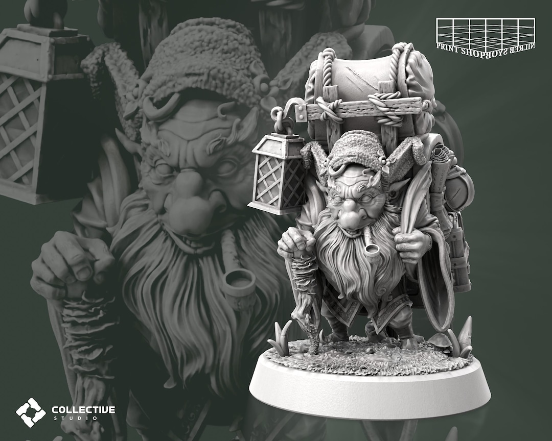 Wandernder Gnomischer Händler Miniatur Deep Gnome Merchant Figure NPC ...