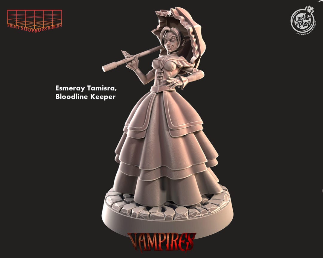 Vampire Lady With Umbrella Miniature Female Noble Vampire Sister Figure ...