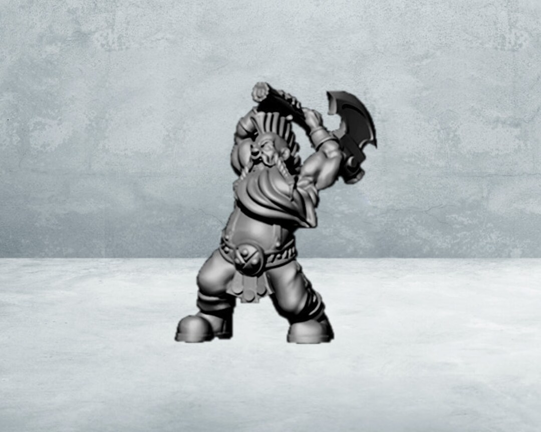 Dwarf Berserker Miniature Raging Dwarf Miniature for D&D - Etsy
