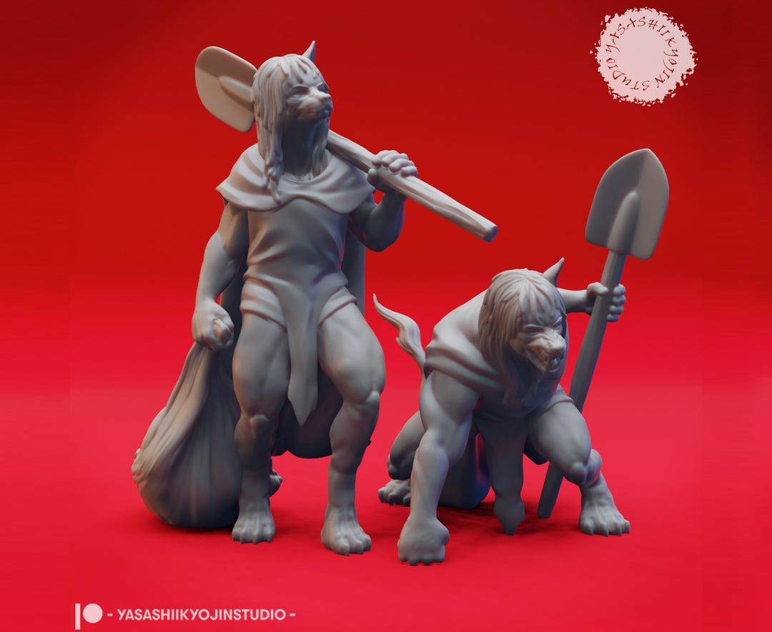 Dog People Graves Miniature | Dog Face Hybrid Humanoid Figure | for ...