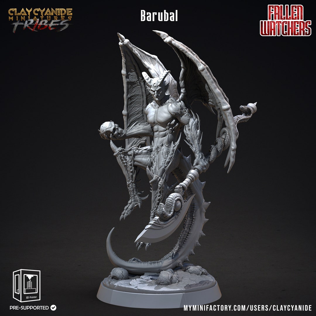 Demon Warrior Miniature | Horned Devil Miniature | Devils and Demons ...