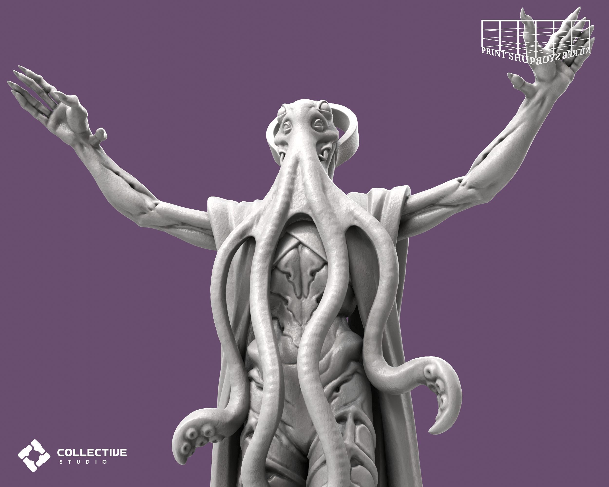 Mind Flayer Miniature | Cthulid Arcanist Figure | Monsters ...