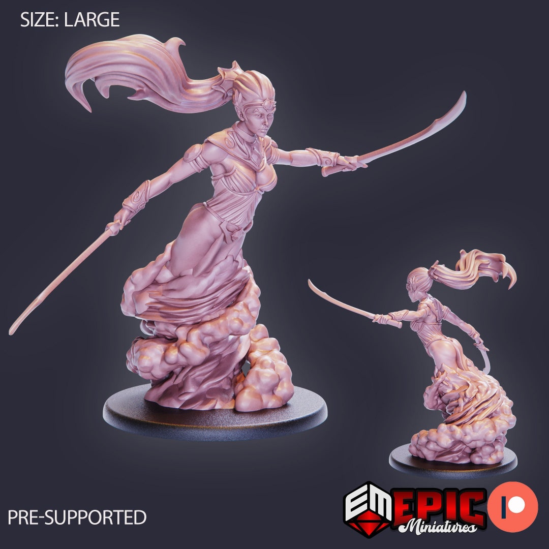 Female Genie Miniature Djinni Female Saber Miniature for D&D 5e ...