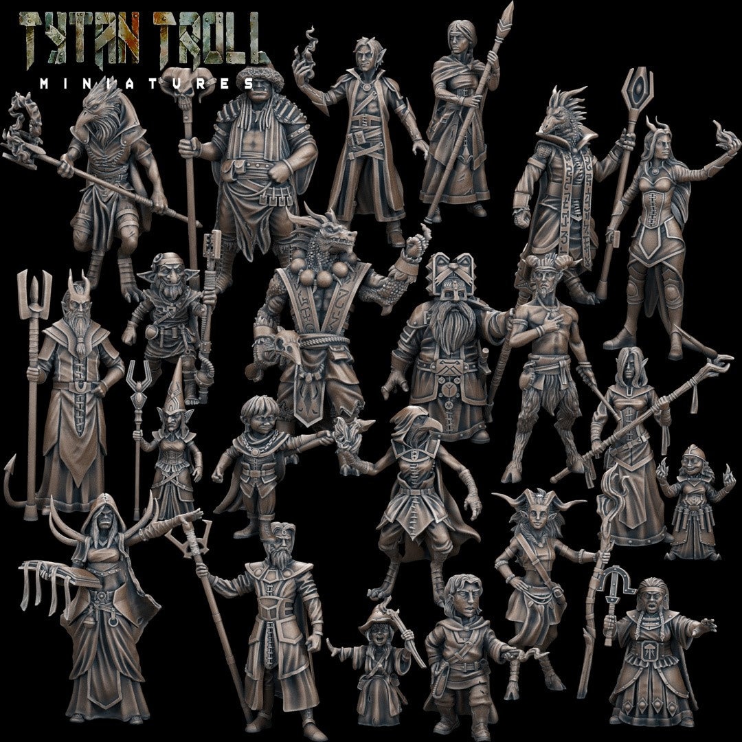 Faun Sorceress Miniature | Female Satyr Wizard Figure | Woodland Being ...