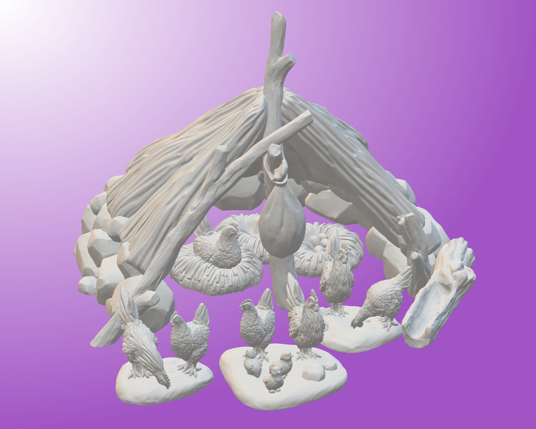 Chicken Miniature Set Chicken Farm Miniature Pack for D&D 5e ...