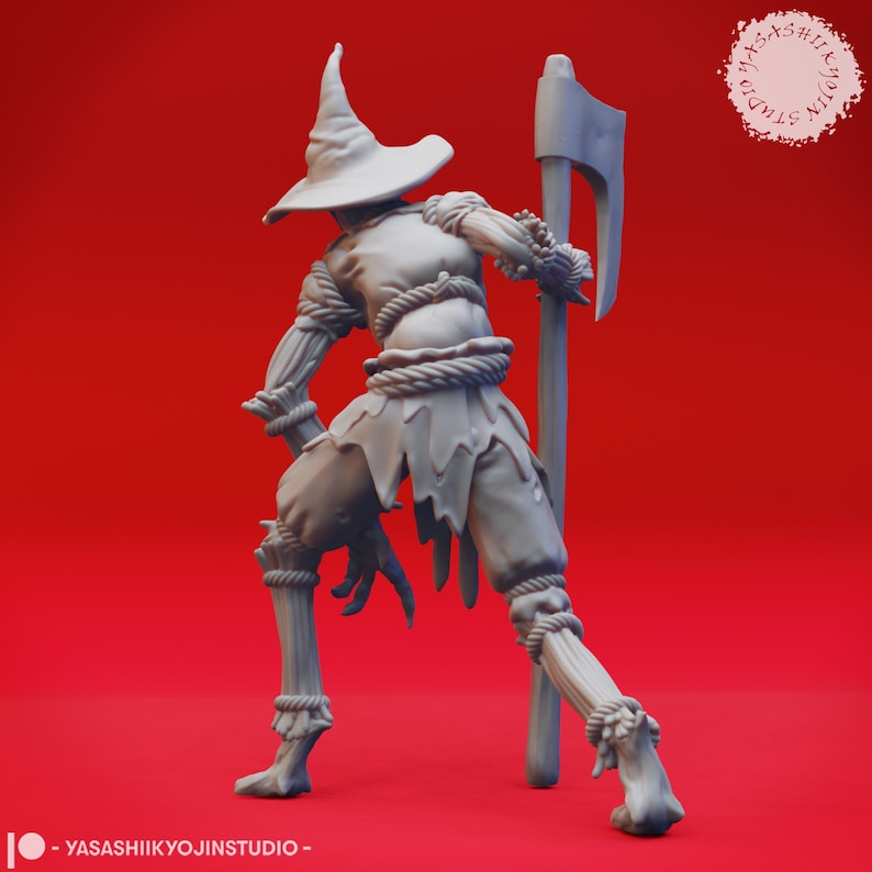 Scarecrow With Fork Miniature | Posing Scarecrow Construct Figure ...