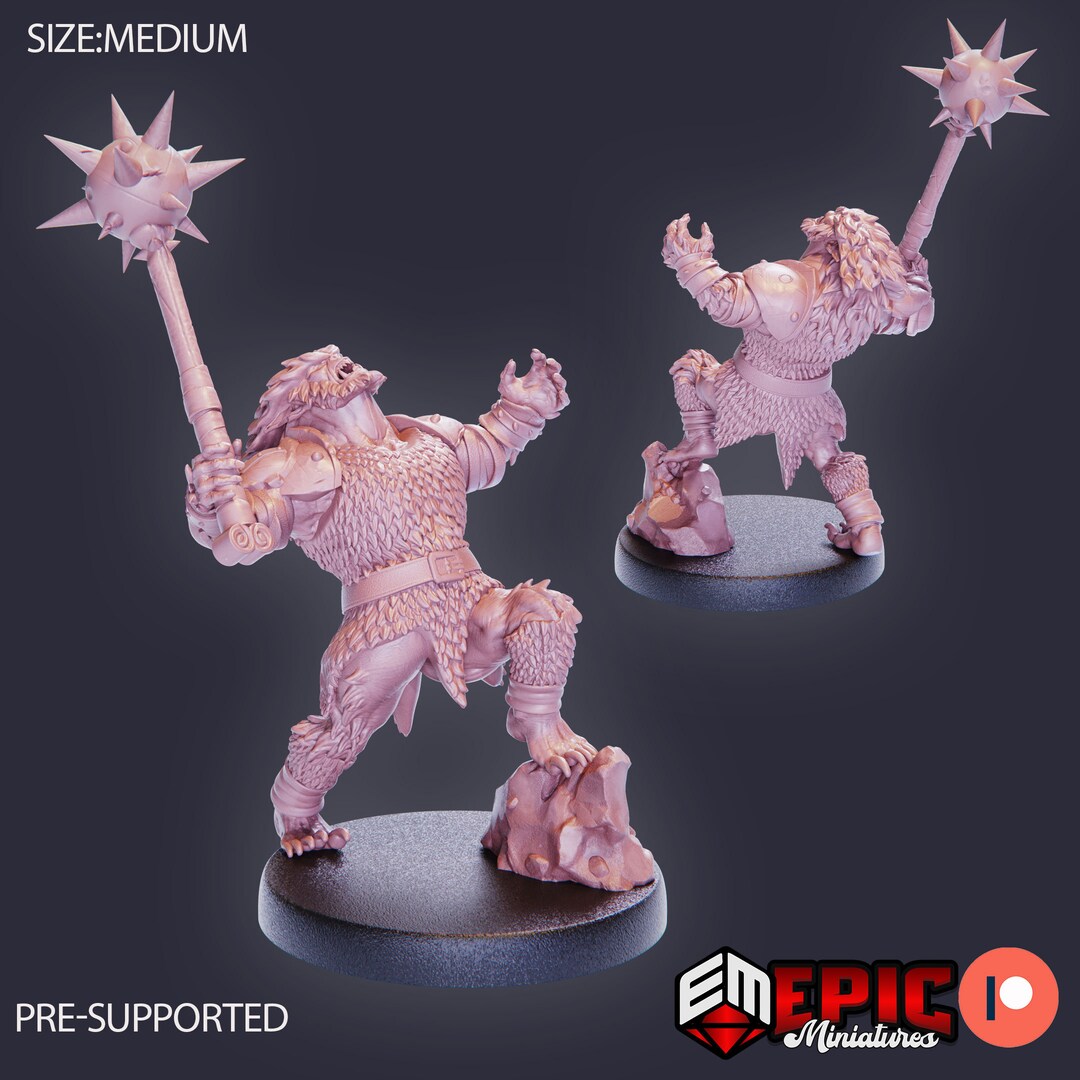 Roaring Bug Warrior Miniature Bugbear Warrior Roaring for D&D 5e ...