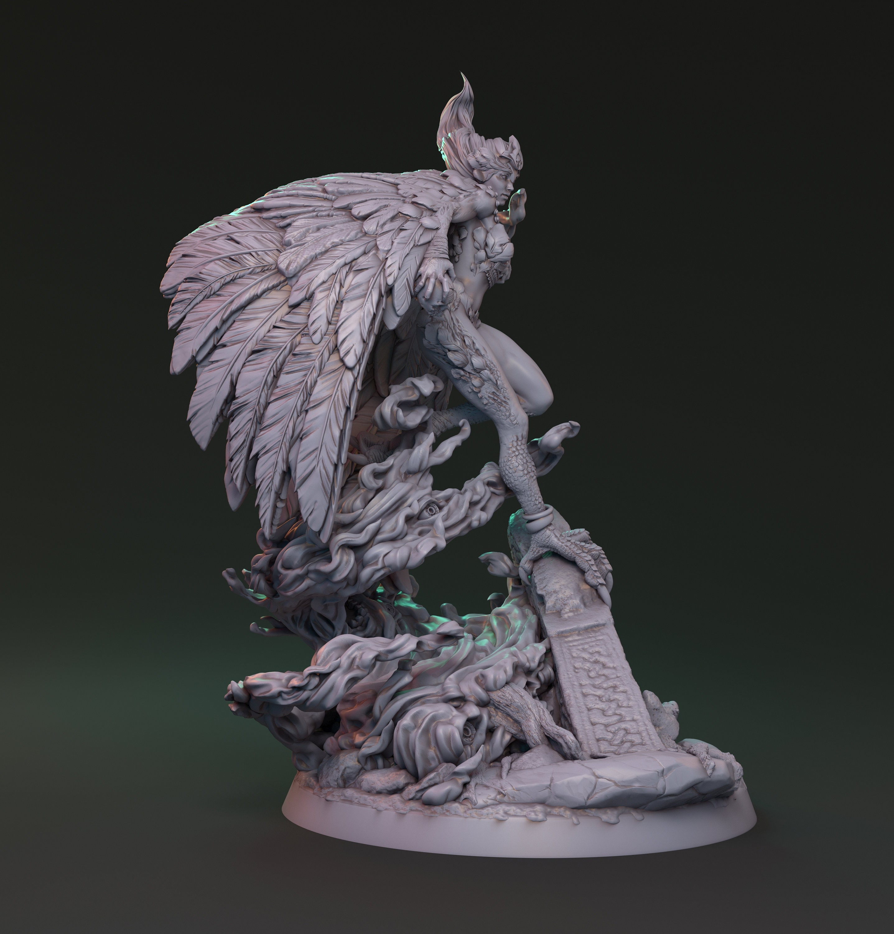 Attacking Harpy Miniature | Humanoid Winged Creature | for D&D 5e ...