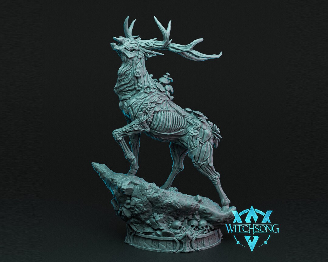Zombie Deer Miniature | Undead Reindeer Figure | for D&D 5e, Pathfinder ...