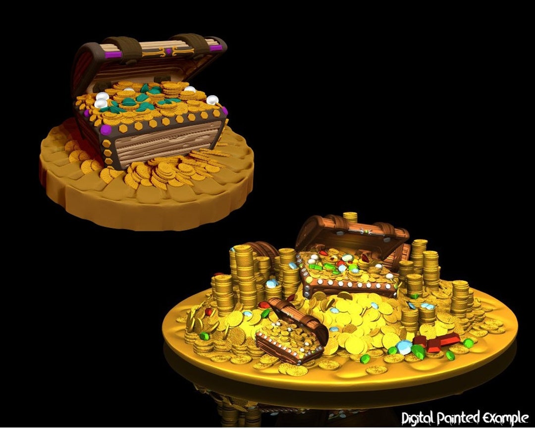 Treasure Chest and Treasure Hoard Set Miniature Treasure Chest and ...