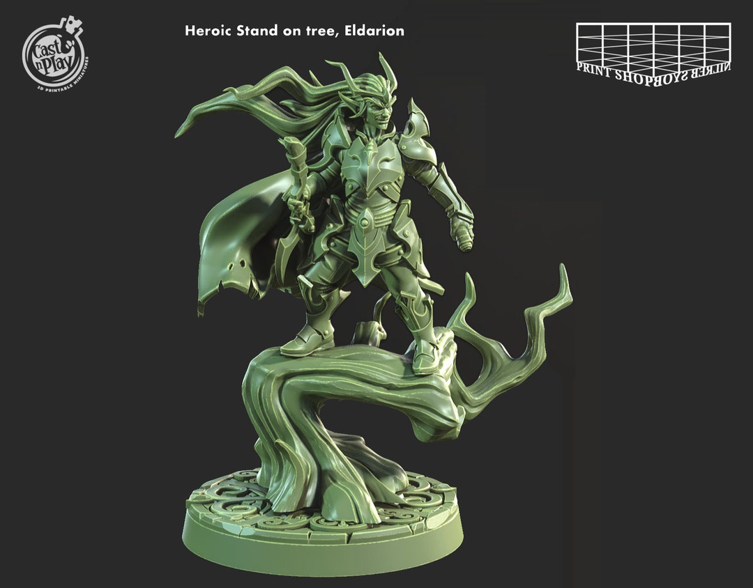 Elven Warrior Miniature Elf Guardian of the Forest Heroic Stand Figure ...