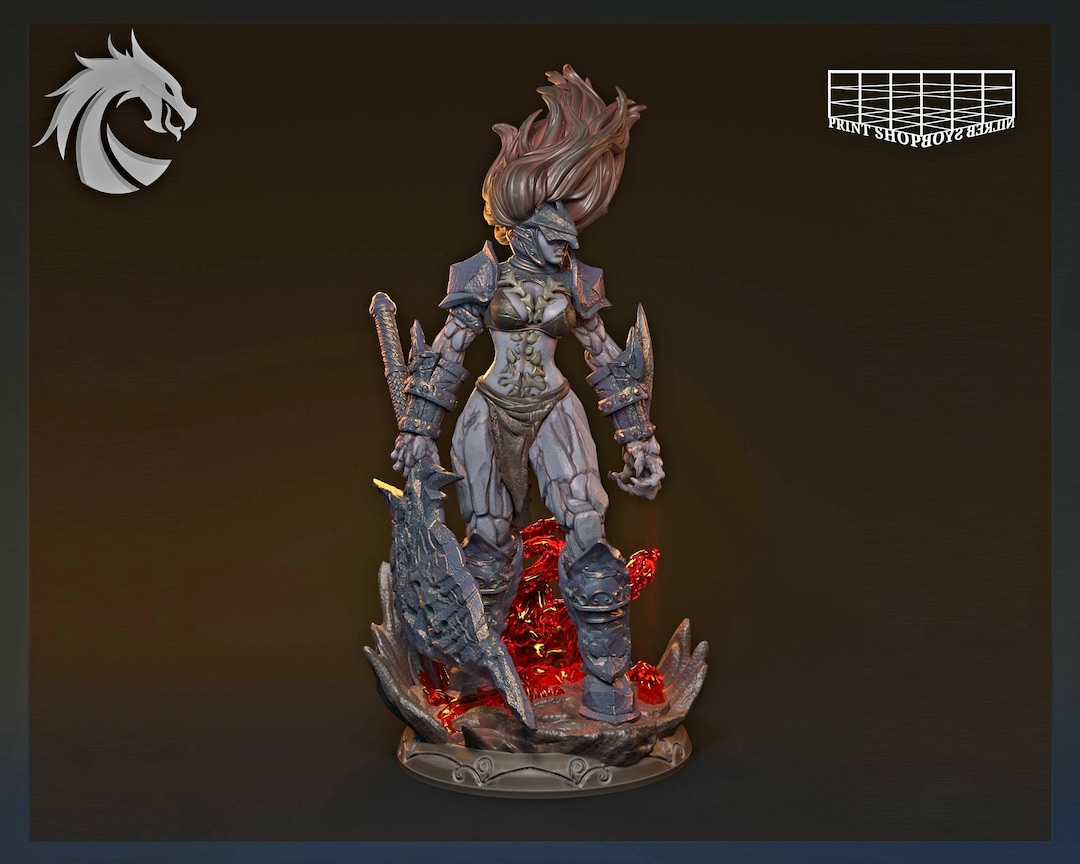 Earth Genazi Fighter Miniature Female Earth Elemental Miniature for D&D ...