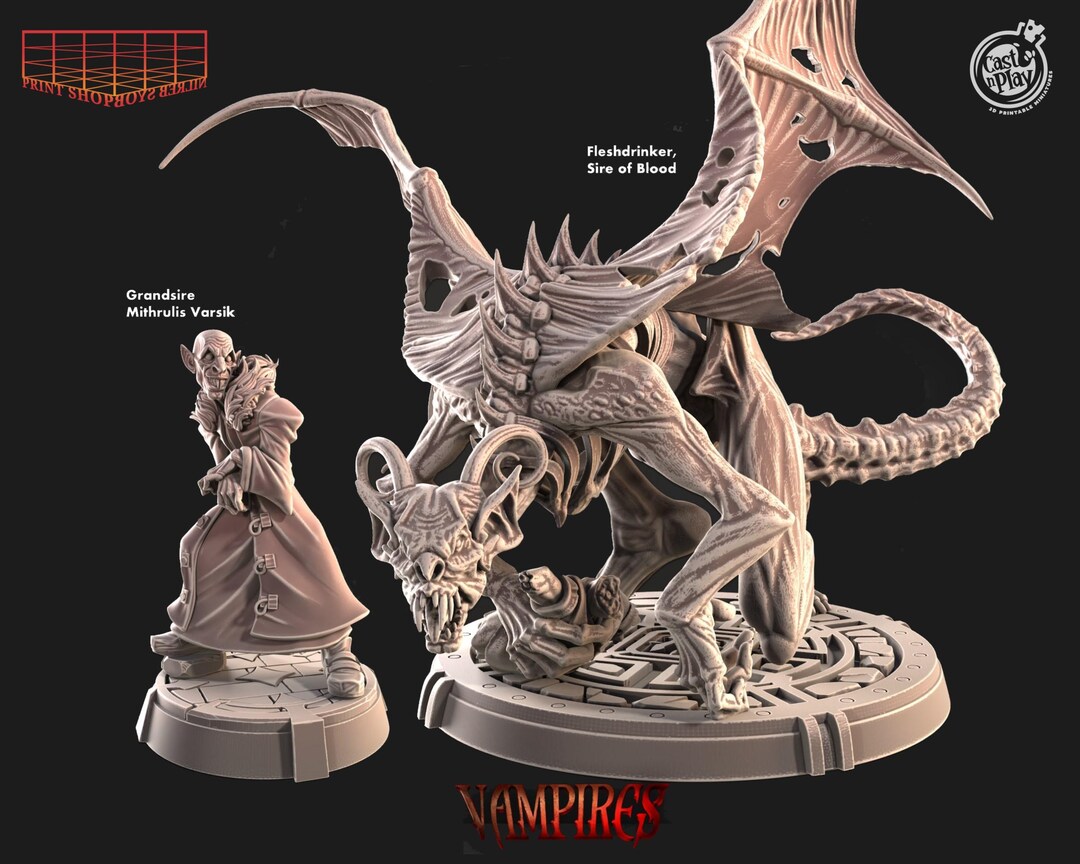 Demonic Vampire Monster Miniature Set Vampire Oldmaster With Undead ...