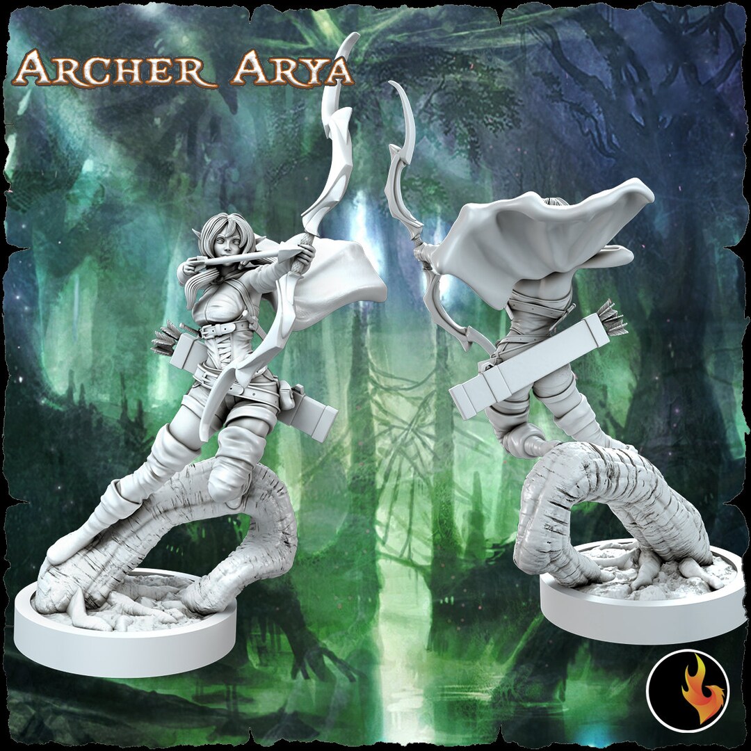 Elf Archer Miniature | Female Woodelf Archer Miniature | for D&D 5e ...