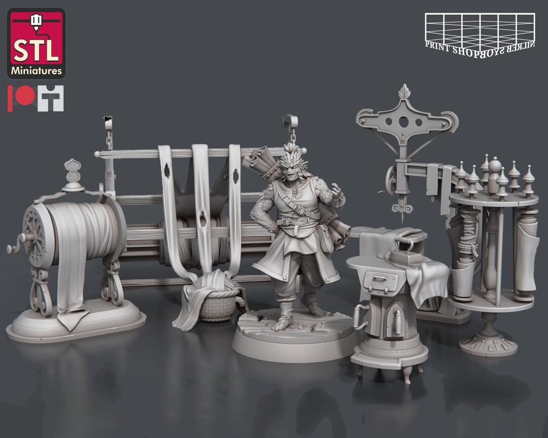 Noble Fabrics Workshop Miniature Set Bugbear Fabric Seller Figure Pack ...