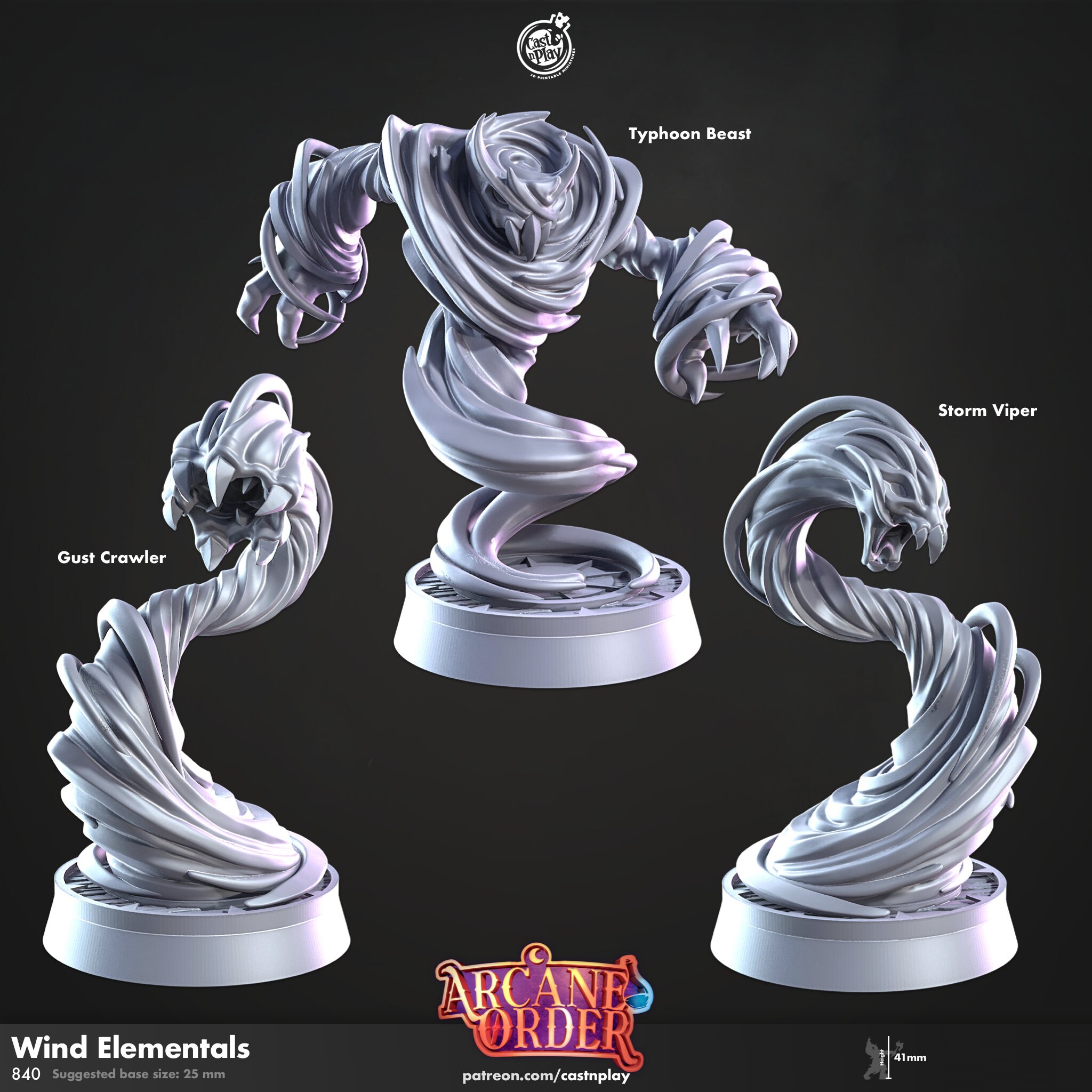 Air Elemental Miniatures Set | Wind Elemental Figure Pack | Monsters ...