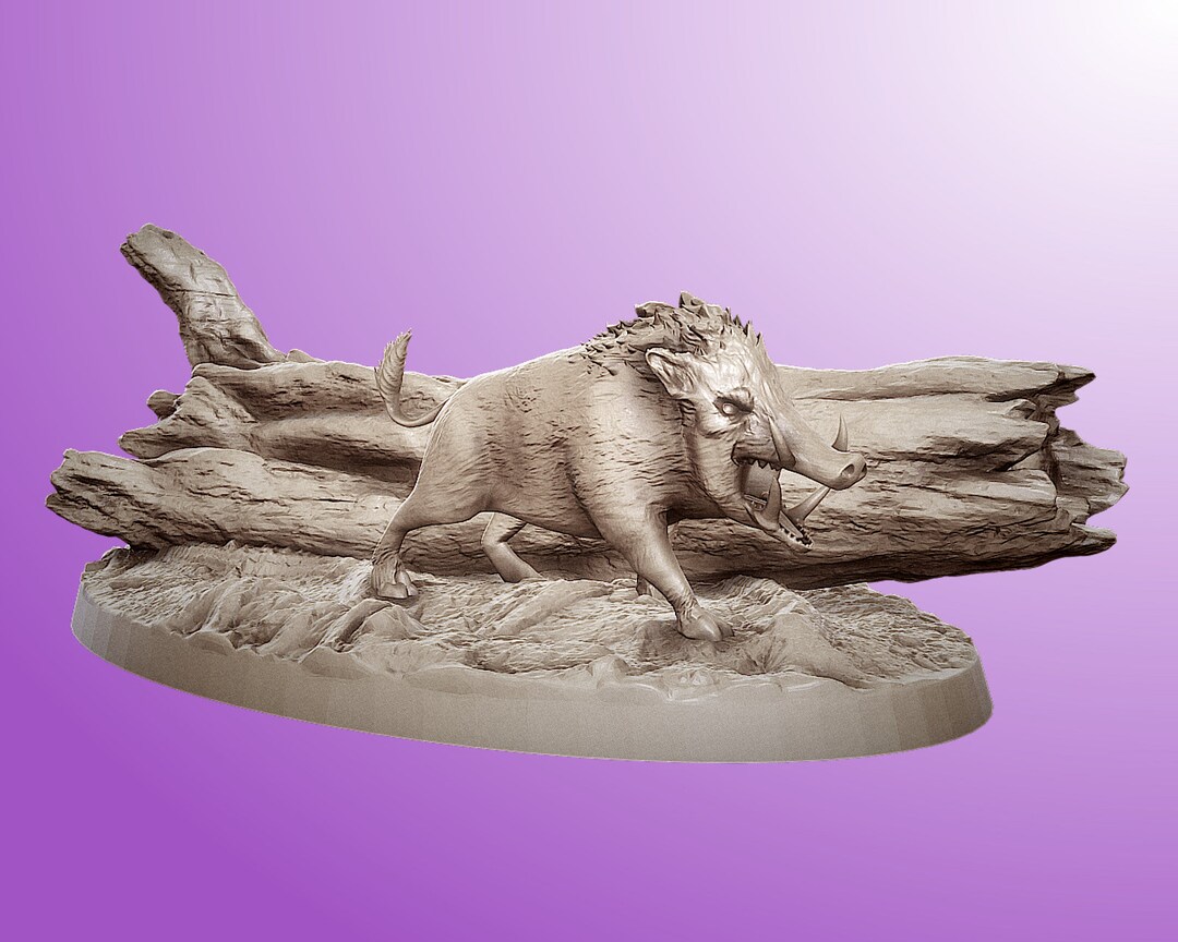 Frenzied Wild Boar Miniature Charging Board Miniature for D&D 5e ...