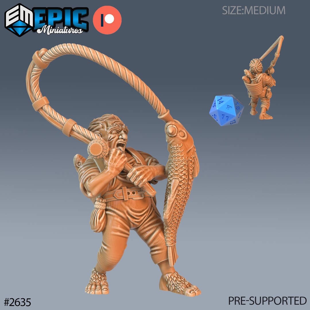 Halfling Fisherman Miniature | Halfling Fisher Miniature | for D&D 5e ...
