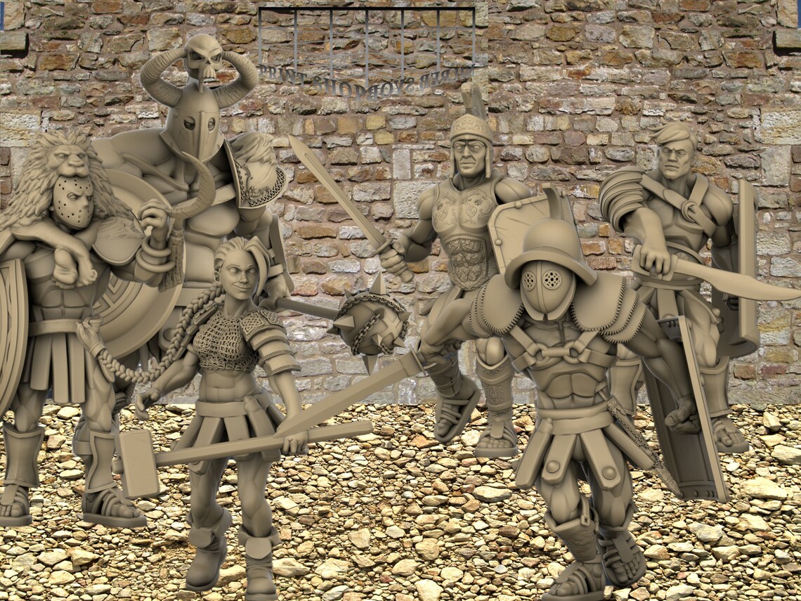 Hermes - Gladiator With Shield and Sword Miniature | Swashbuckler ...