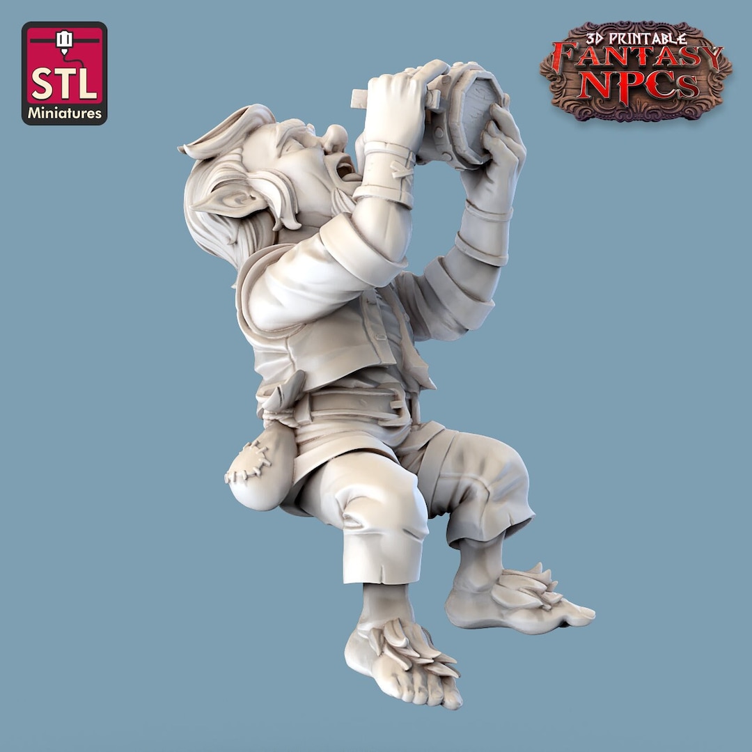 Drinking Halfling Miniature | Sitting Halfling Miniature | Townsfolk ...