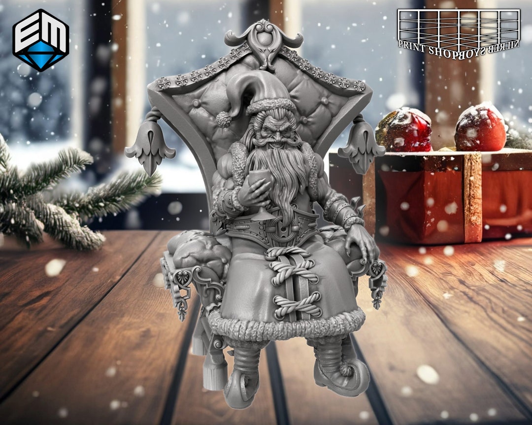 Santa Claus With Chair Miniature | Santa Claus Throne Miniature | for D ...