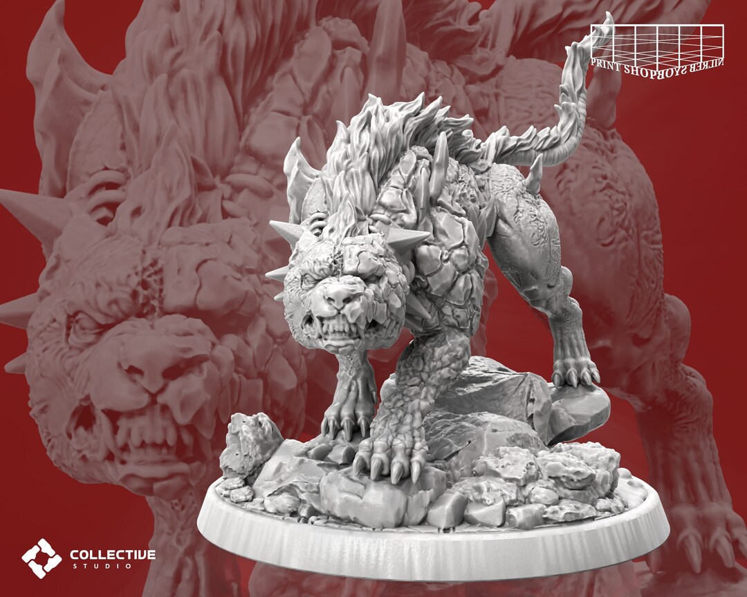Hellhound Miniature Fire Giant Hell Hound Figure Iconic Monsters ...