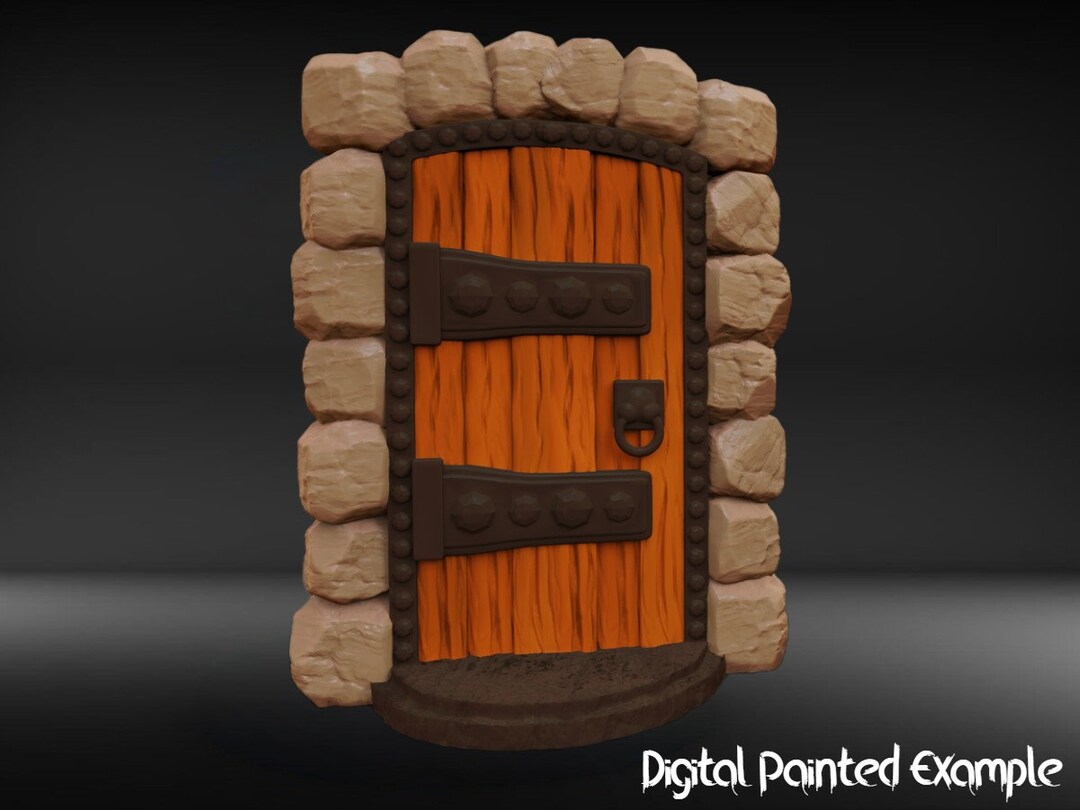 Door Miniature Dungeon Door Miniature Terrain Tabletop Rpgs Like D&D or ...