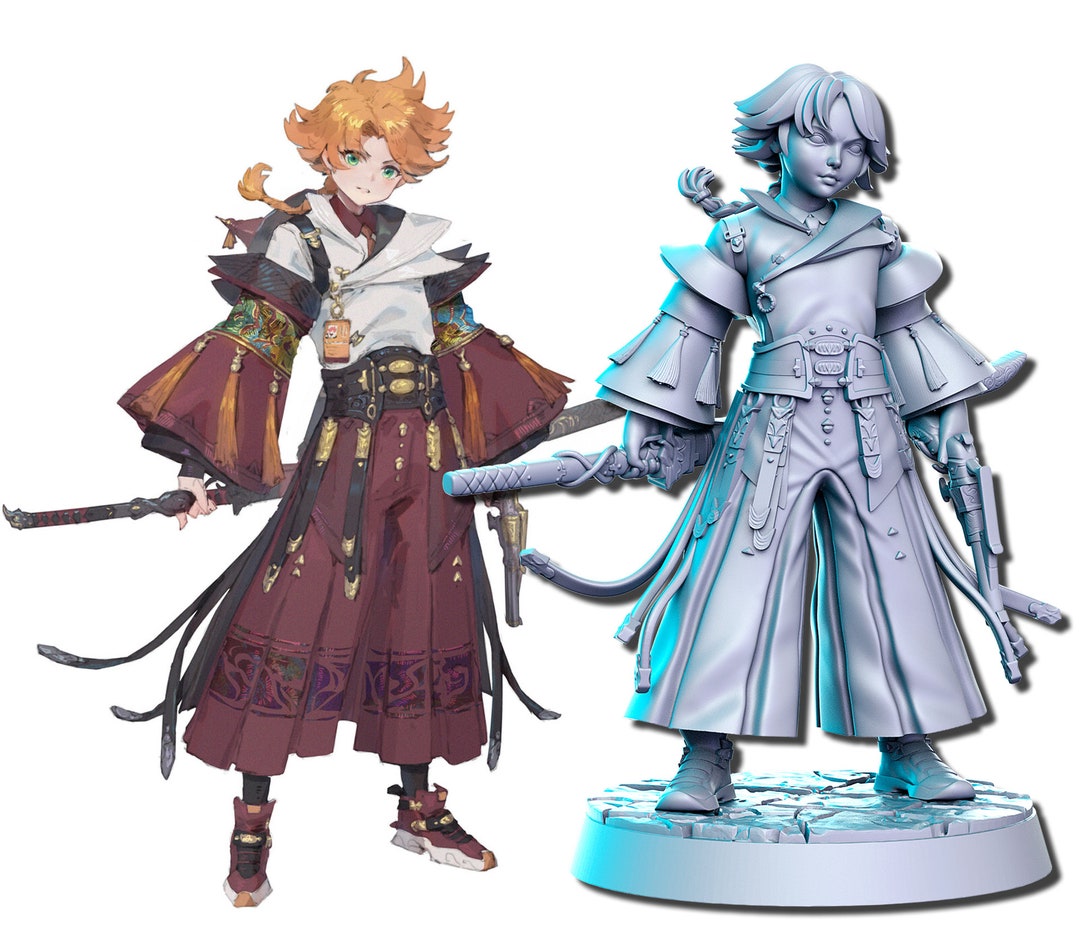 Young Samurai Anime Miniature Japanese Fighter Miniature for D&D ...