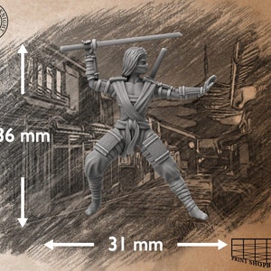 Armed Ninja Miniature | Bushido Armored Shinobi | for D&D 5e ...
