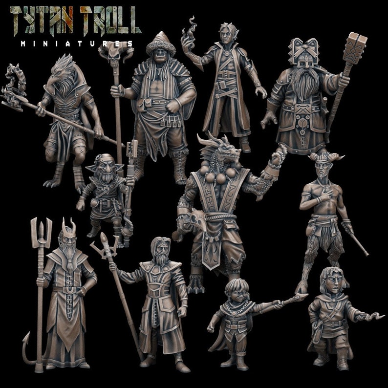 Dwarf Cleric Miniature | Dwarf Sorcerer With Scepter Figure | for D&D ...