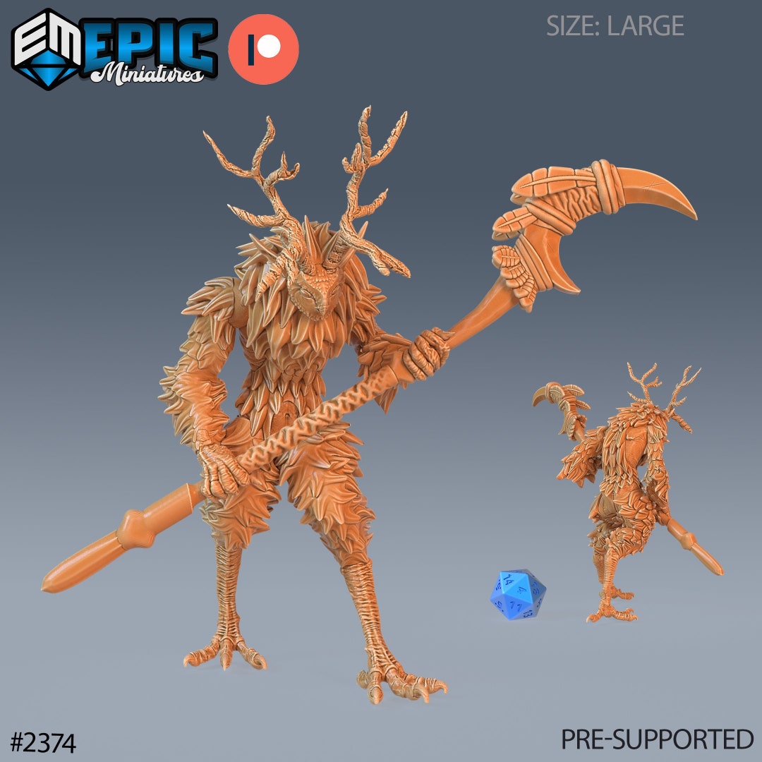Owl Warrior Miniature Owl Warrior With Glaive Miniature for D&D 5e ...