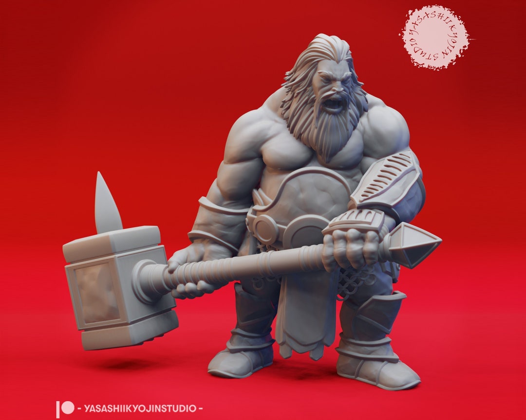 Fire Giant With Warhammer Miniature Battlehammer Fire Giant Miniature ...
