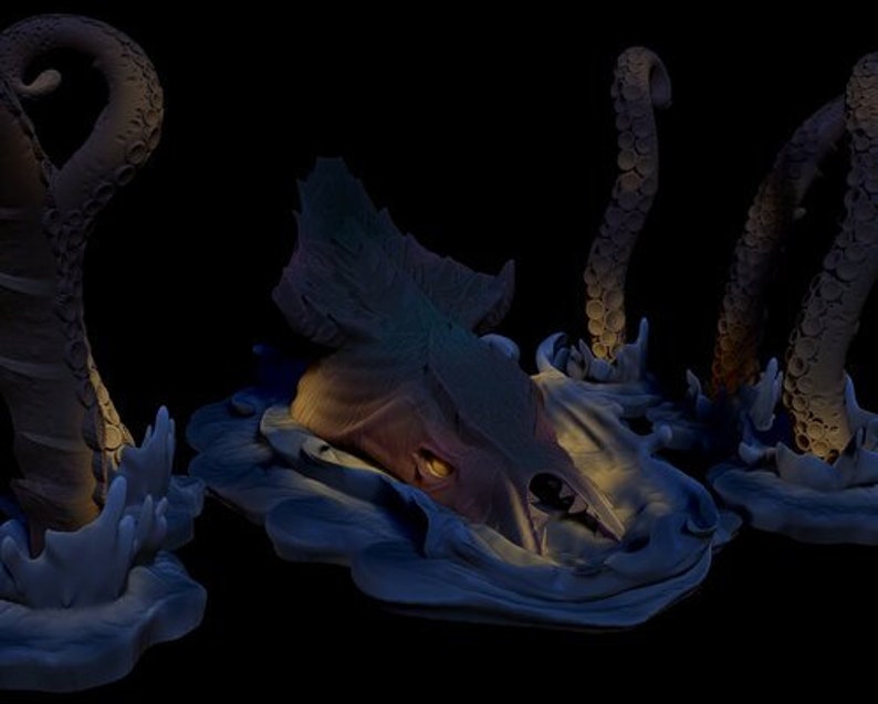Octopus Miniature | Tabletop Rpgs Like D&D or Pathfinder | 28mm - Etsy