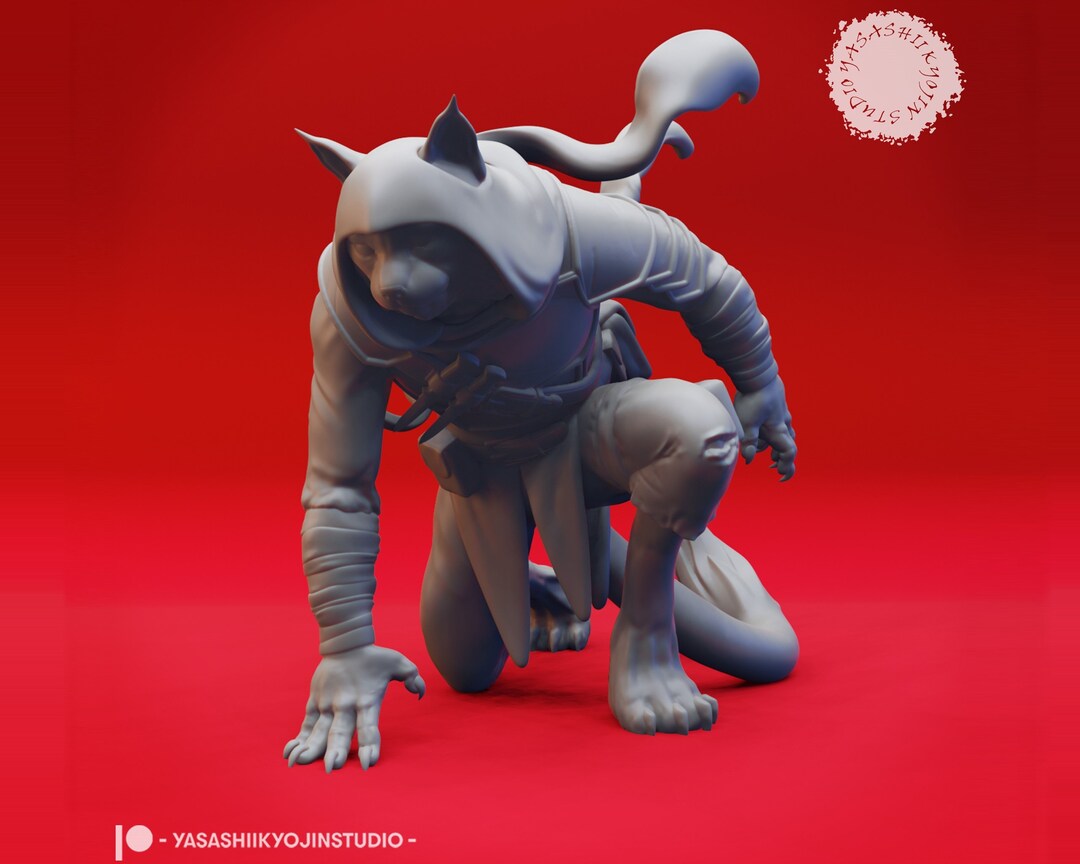 Catfolk Assassin Miniature Cat Folk Rogue Miniature Heroic Characters ...