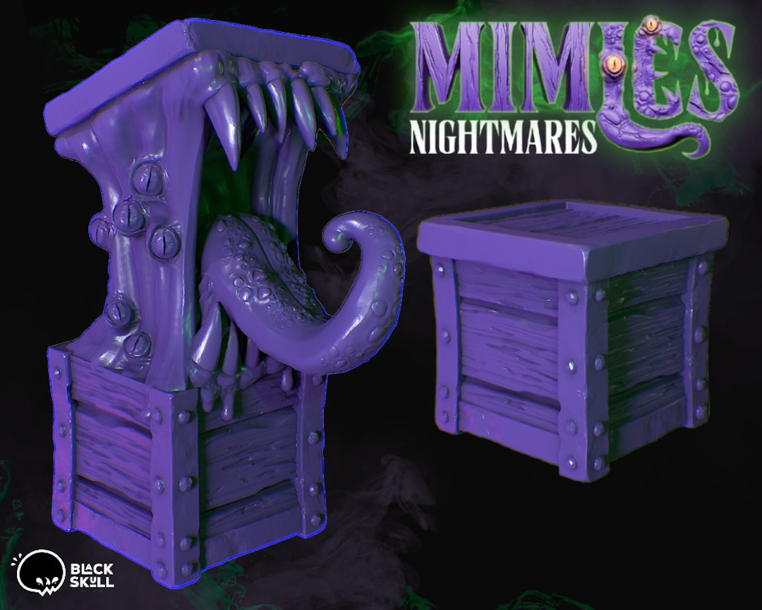 Mimic Wooden Box Miniature Mimic Wooden Box Set Miniature for D&D 5e ...