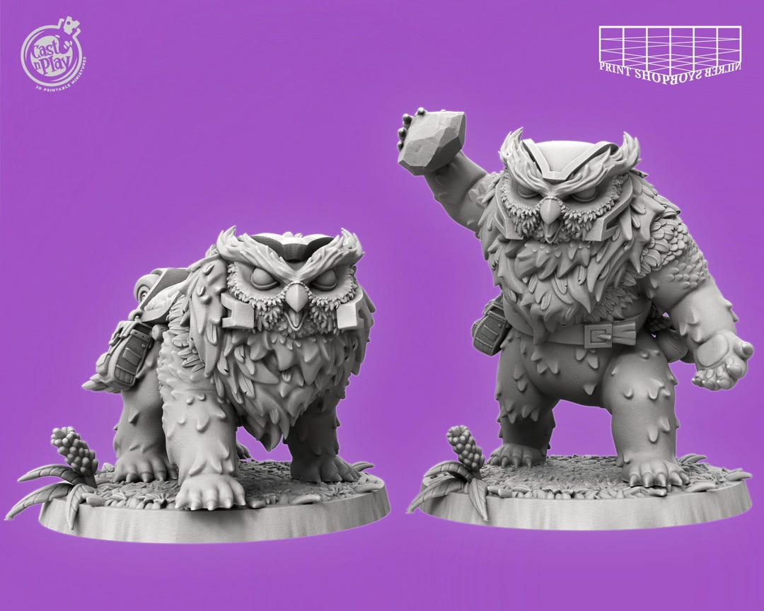 Giant Adventurer Owls Miniature Set | Giant Owl Mount Figure Pack ...