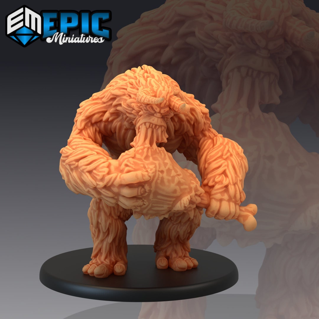 Yeti Miniature Yeti Eating Miniature for D&D 5e, Pathfinder and Other ...